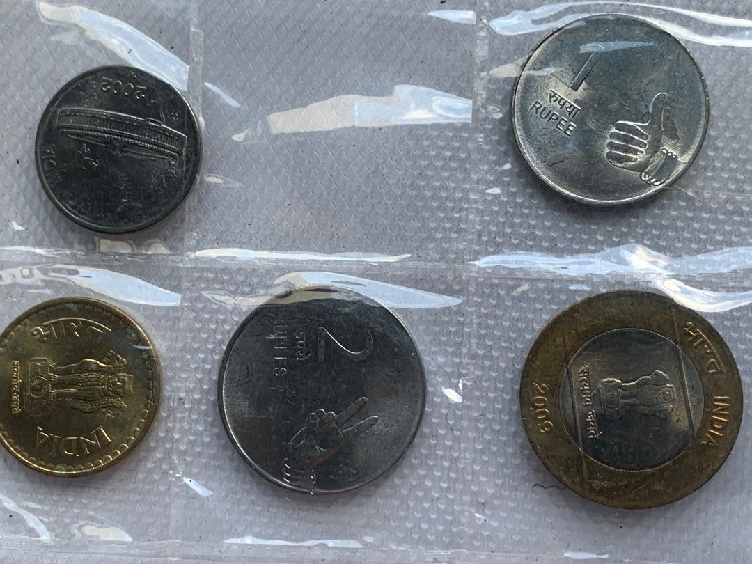 India 5pcs Coin Set (50 paise 1 2 5 & 10 Rupee), Hobbies & Toys ...