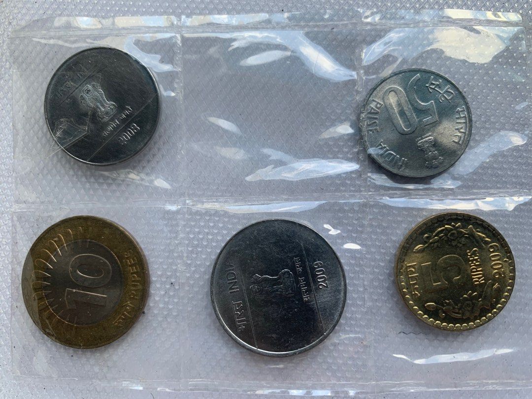 India 5pcs Coin Set (50 paise 1 2 5 & 10 Rupee), Hobbies & Toys ...