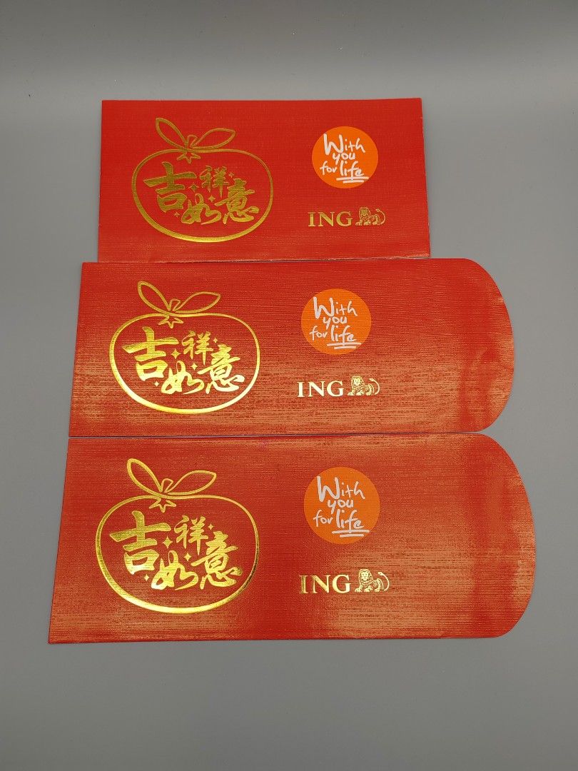 ING Insurance Angpao Angpaw Red Packets (3 pcs) at RM1 only, Hobbies ...
