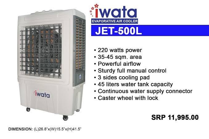 IWATA Jet 500 L air cooler on Carousell