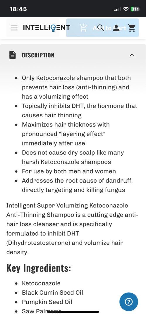 Ketoconazole shampoo ( intelligent super volumizing shampoo ), Beauty ...