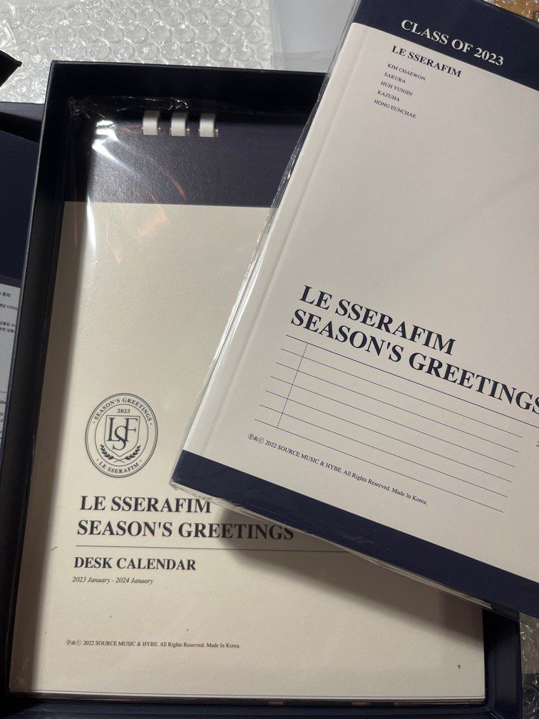 Lesserafim season greeting ssg 2023 sakura kazuha chaewon pola pc photocard dairy pb Calandar ...