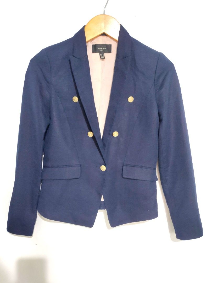 Mango Navy Blazer jas biru tua jaket jas formal jas kantor outer ...