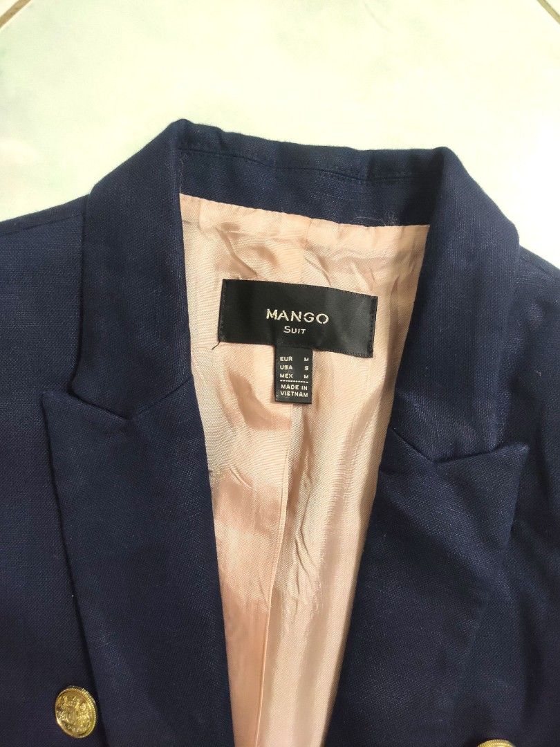 Mango Navy Blazer jas biru tua jaket jas formal jas kantor outer ...