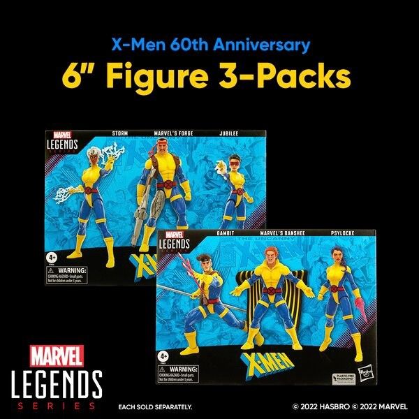MISB Marvel Legends X-Men 60th Anniversary 3-Pack Collectible Set Gambit, Banshee And Psylocke ...