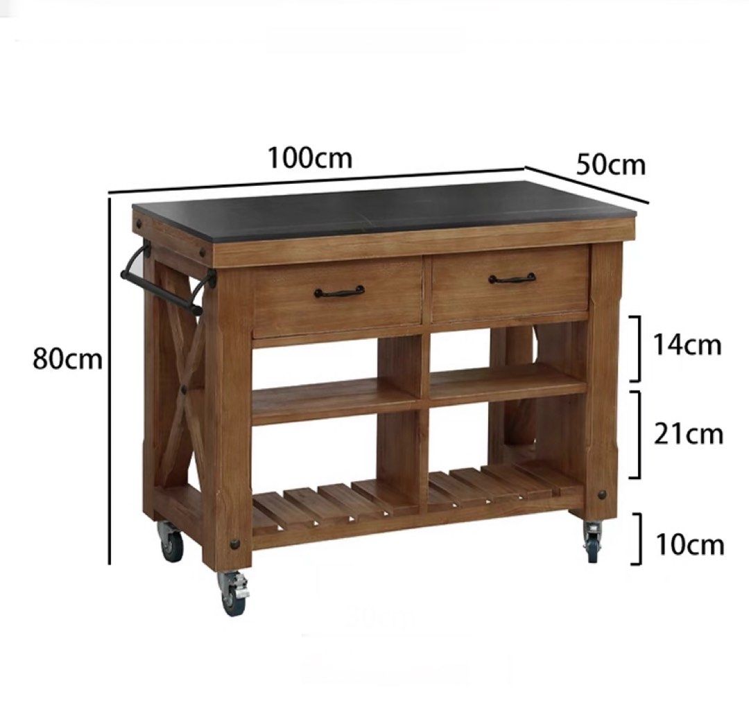 Customise Mobile Kitchen Pantry Side Counter Table Cabinet Island Bar ...