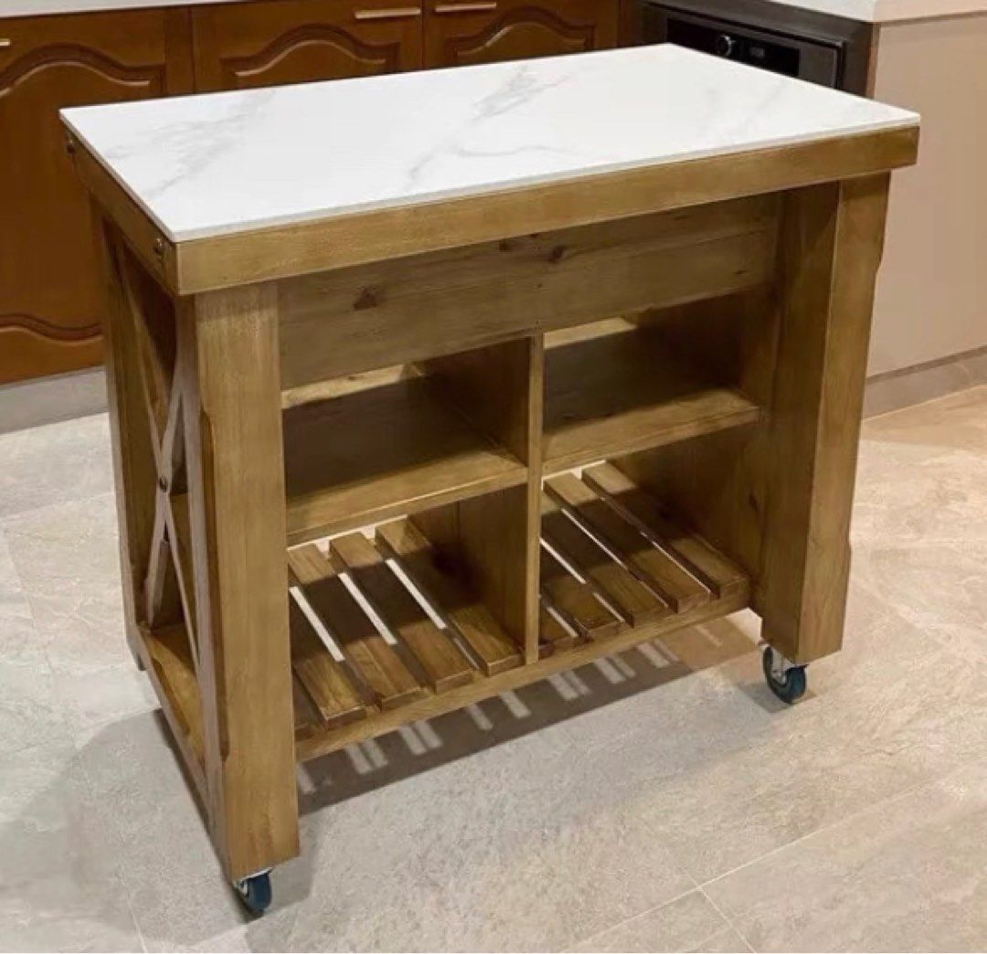 Customise Mobile Kitchen Pantry Side Counter Table Cabinet Island Bar ...