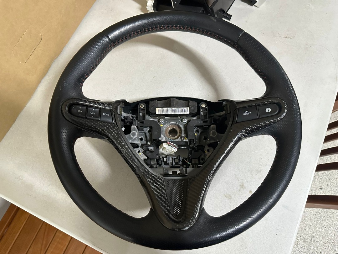 Original Honda Civic FN2R / FD2R Steering Wheel w/ Carbon Overlay, Car ...