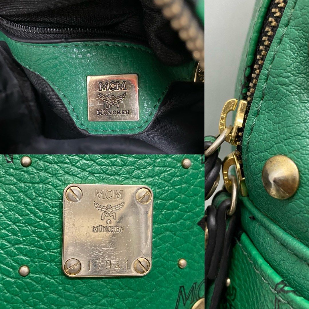 Original MCM Green Leather Backpack Bag, Luxury, Bags & Wallets on ...