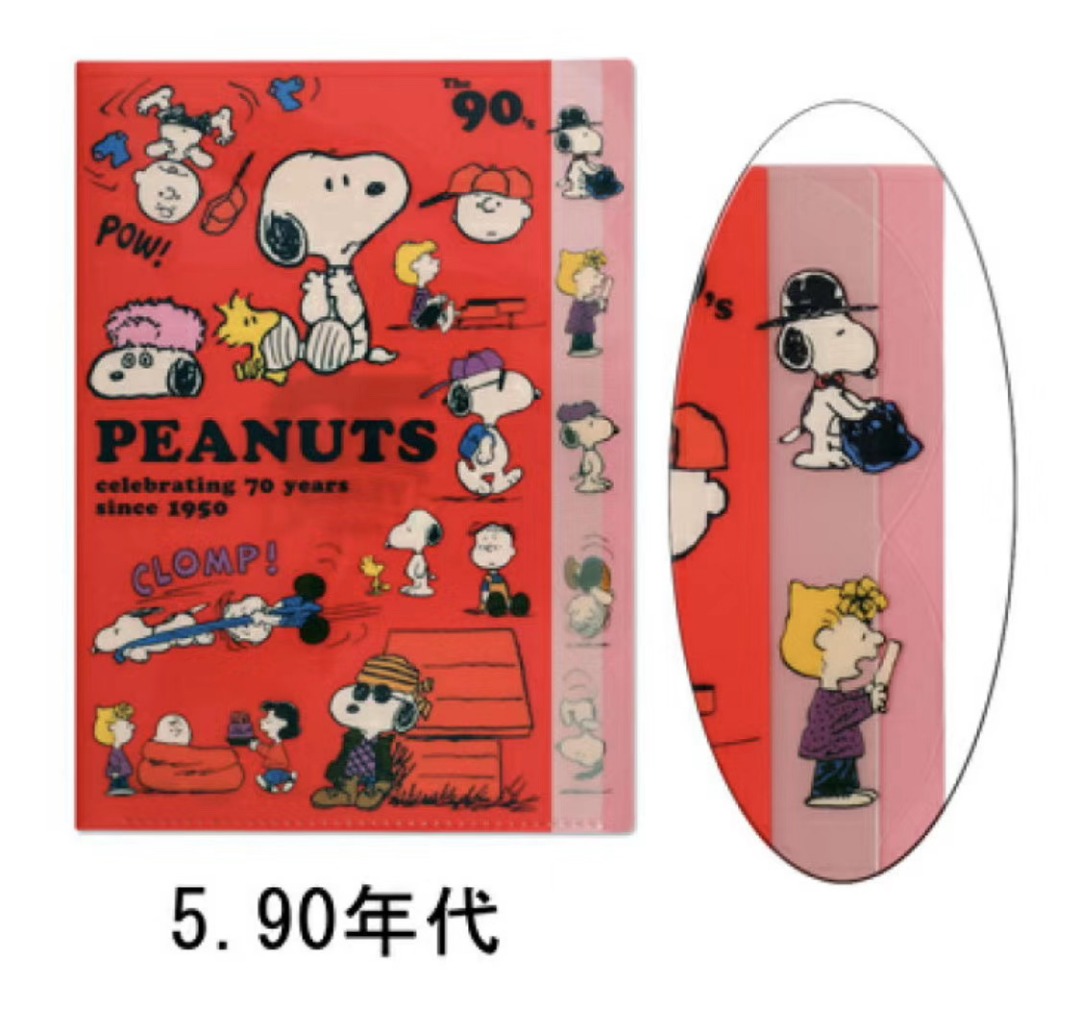 Original Red 1990's Peanuts Snoopy 70th Anniversary A4 Size Clear File ...