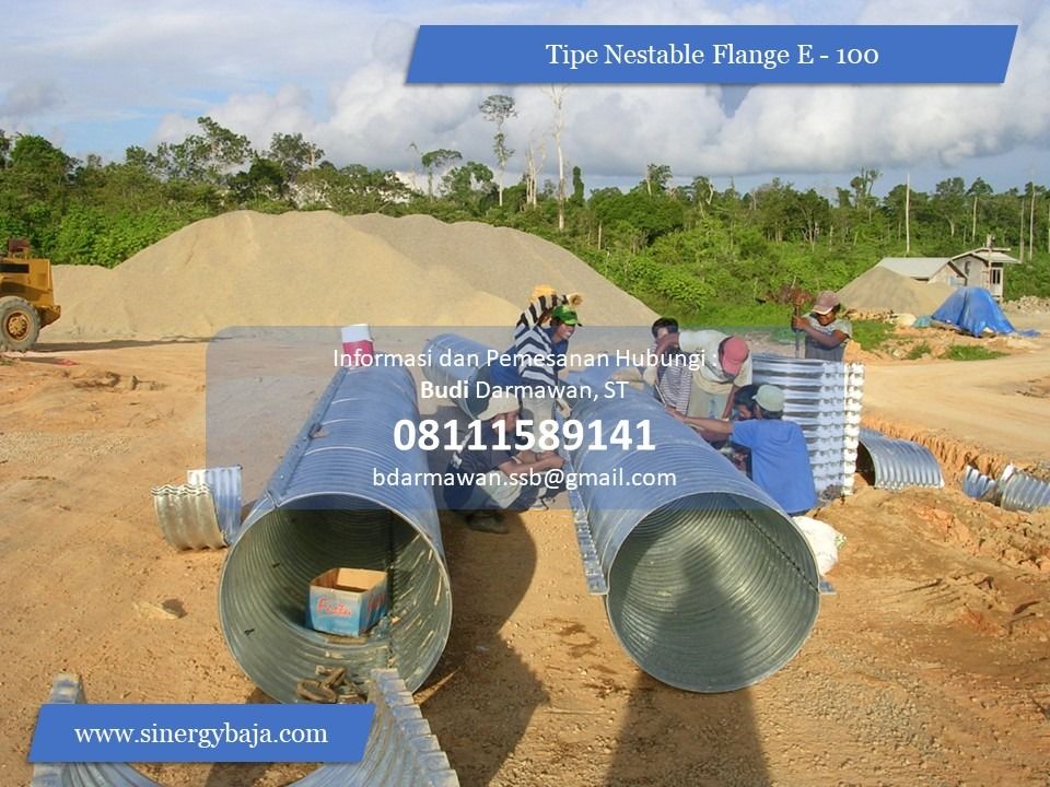 Pabrikan Pipa Culvert Armco Nestable Flange Multi Plate Pipe Gorong ...