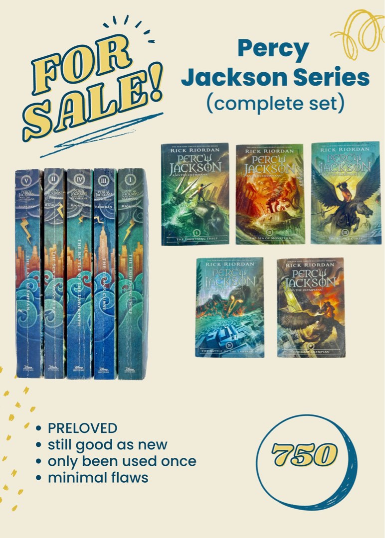 Percy Jackson Series Complete Set, Hobbies & Toys, Books & Magazines ...