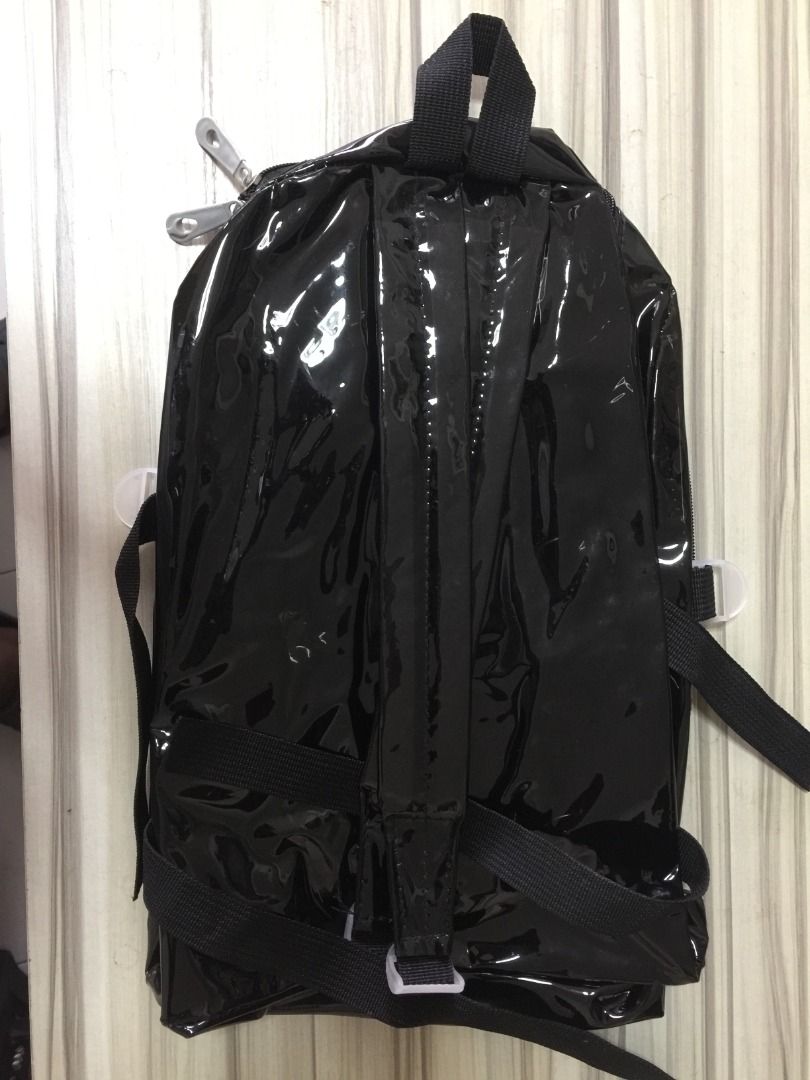 Petite backpack (glossy black, plastic material), Women's Fashion, Bags & Wallets, Backpacks on ...
