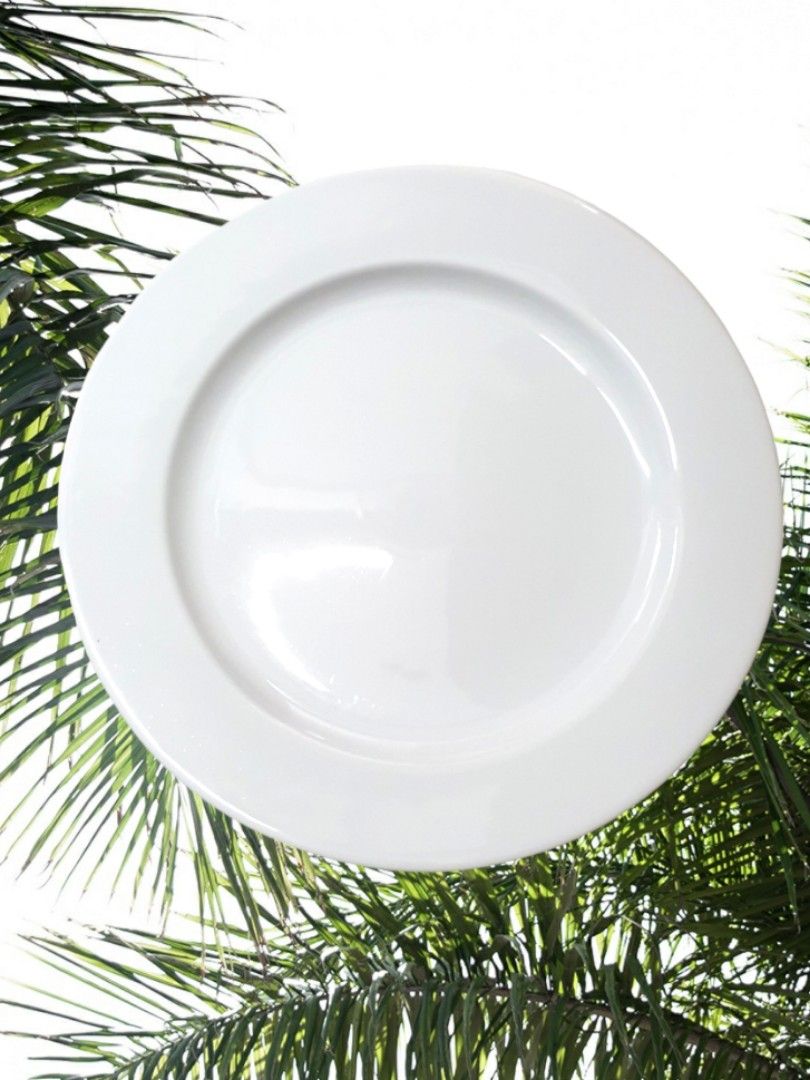 Big Plate White Round Porcelain Taihei Japan 30cm diameter 43pcs ...