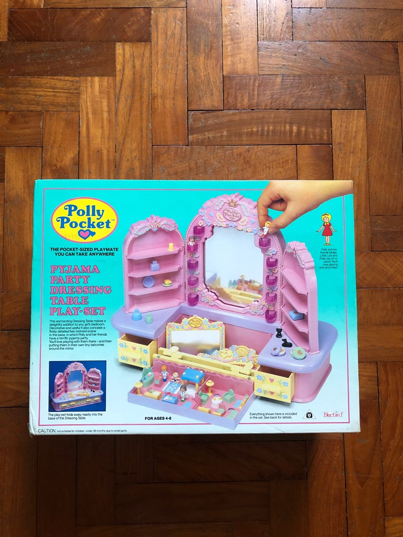 Polly Pocket Pyjama Party Dressing Table Playset, Hobbies & Toys ...