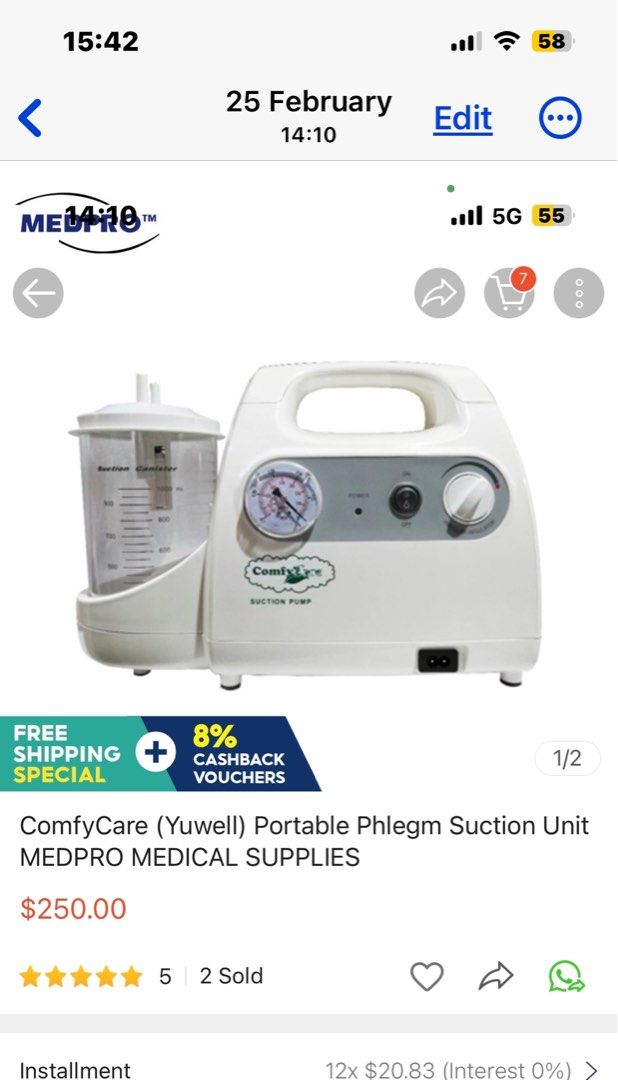 Portable phlegm suction unit, Beauty & Personal Care, Oral Care on ...