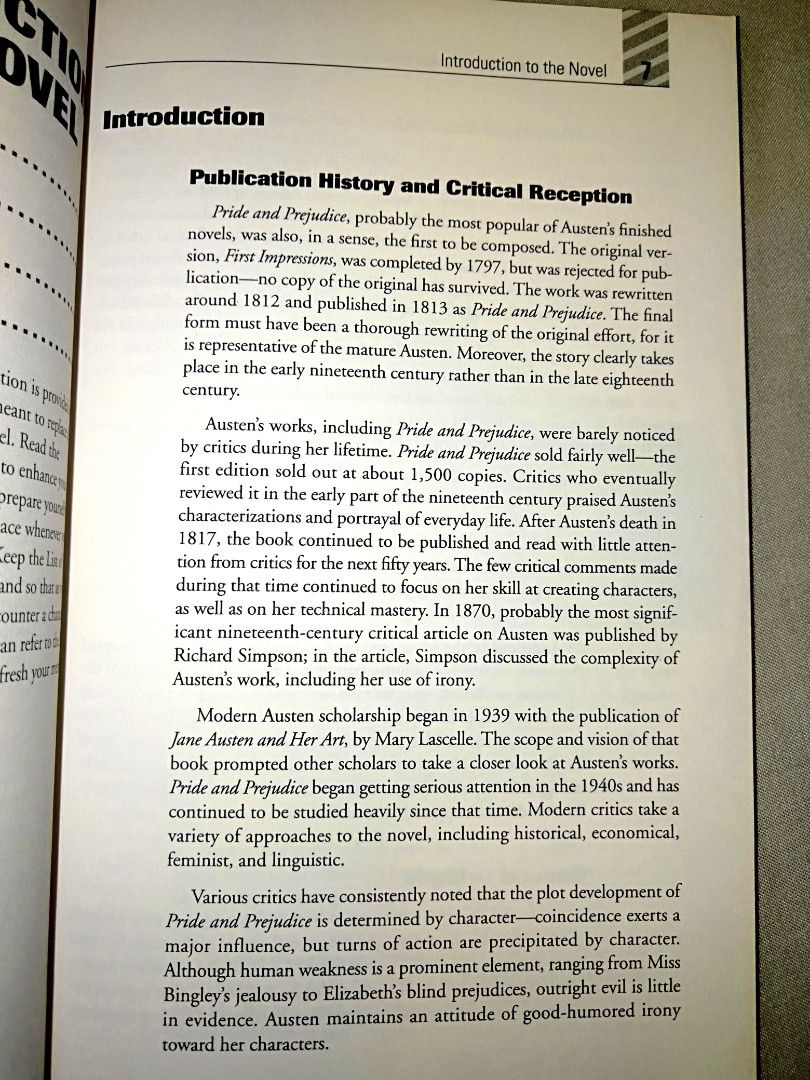 Pride and Prejudice CLIFF NOTES, Hobbies & Toys, Books & Magazines ...