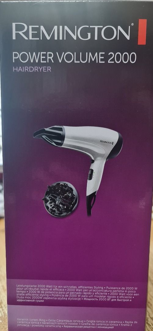REMINGTON Ionic Hair Dryer Power Volume D3015 2000w, Beauty & Personal Care, Hair on Carousell
