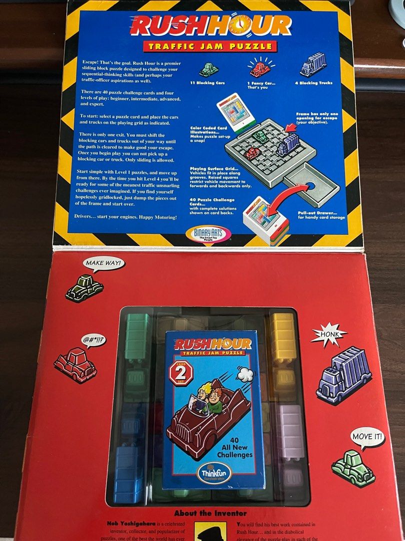 Rush Hour Traffic Jam Puzzle with 2nd Desk of Cards, Hobbies & Toys ...