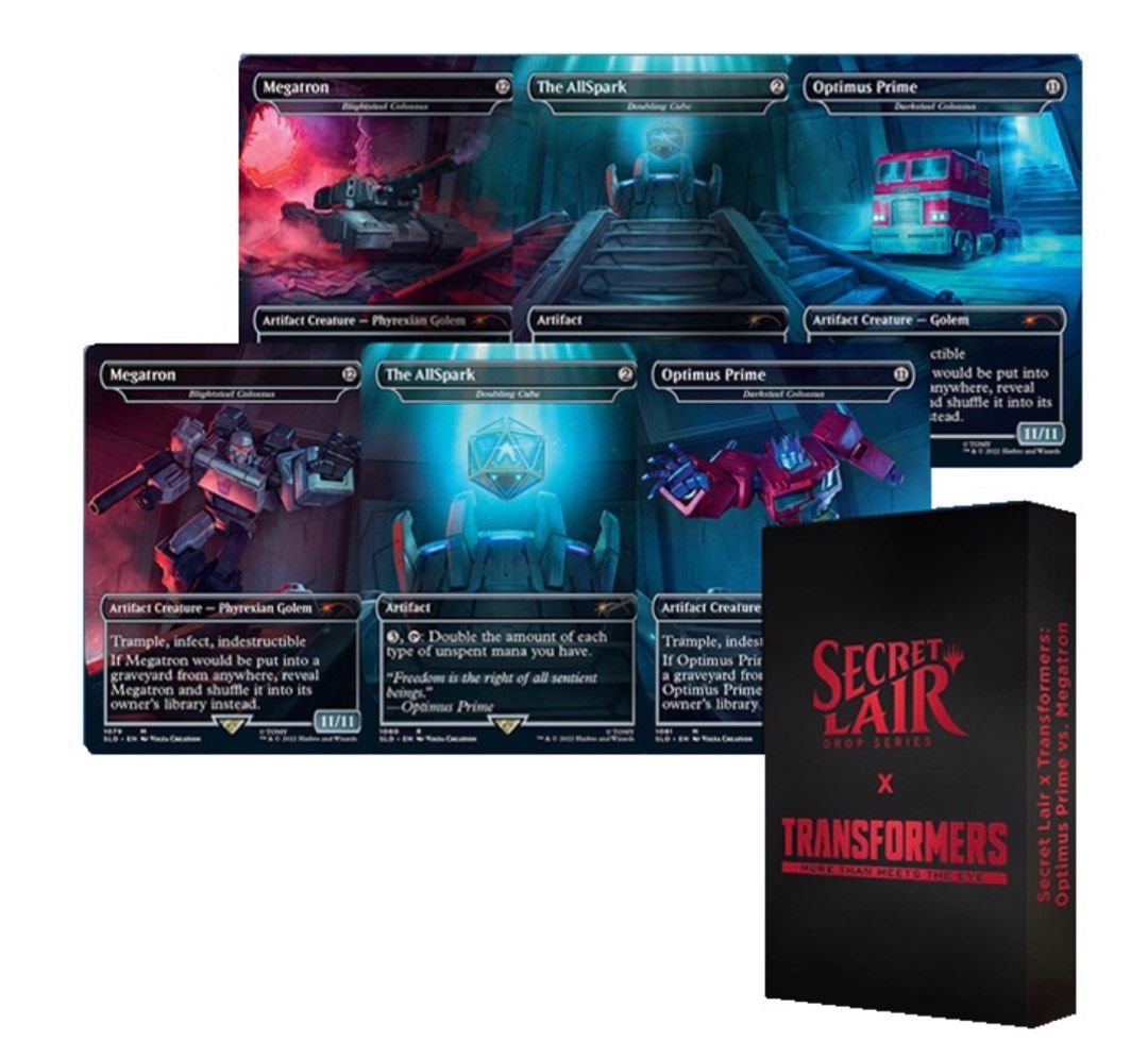 Secret Lair x Transformers: Optimus Prime vs Megatron (foil and non ...