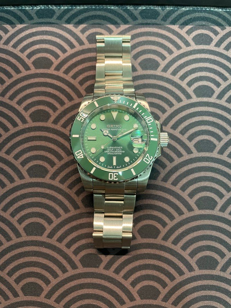 Seiko Custom Mod “Submariner Hulk” 40mm case, Men's Fashion, Watches ...