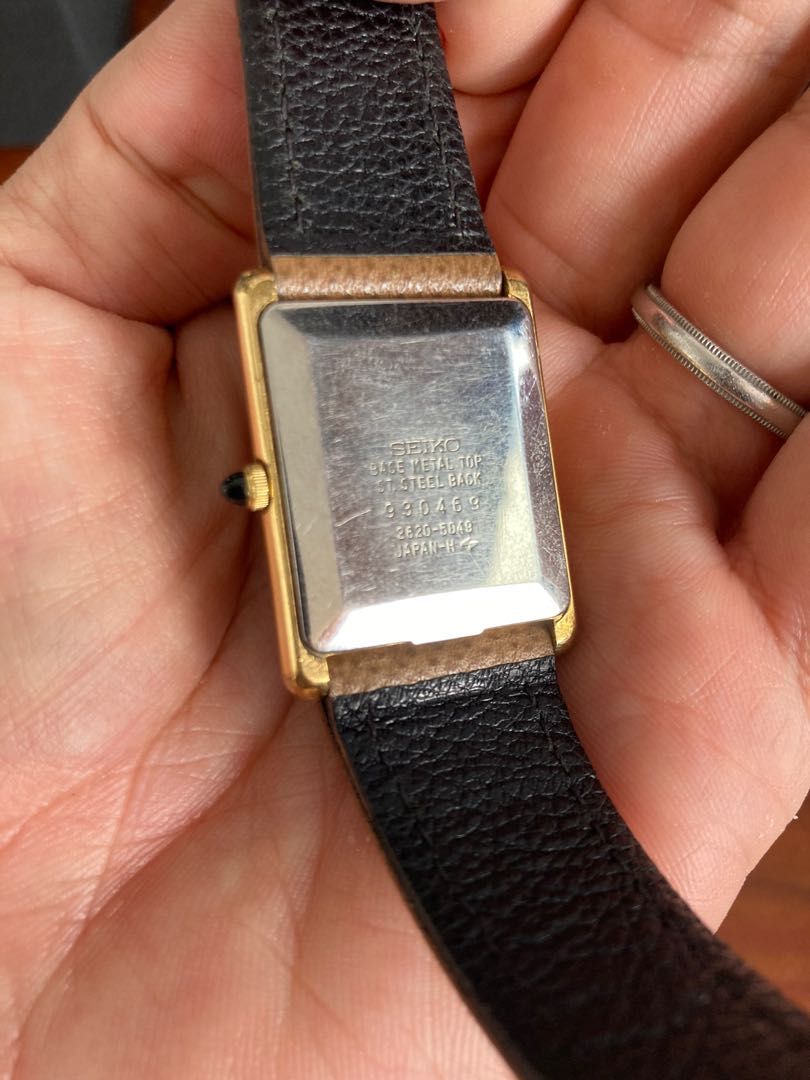 Seiko Cartier tank with epsom strap, Luxury, Watches on Carousell