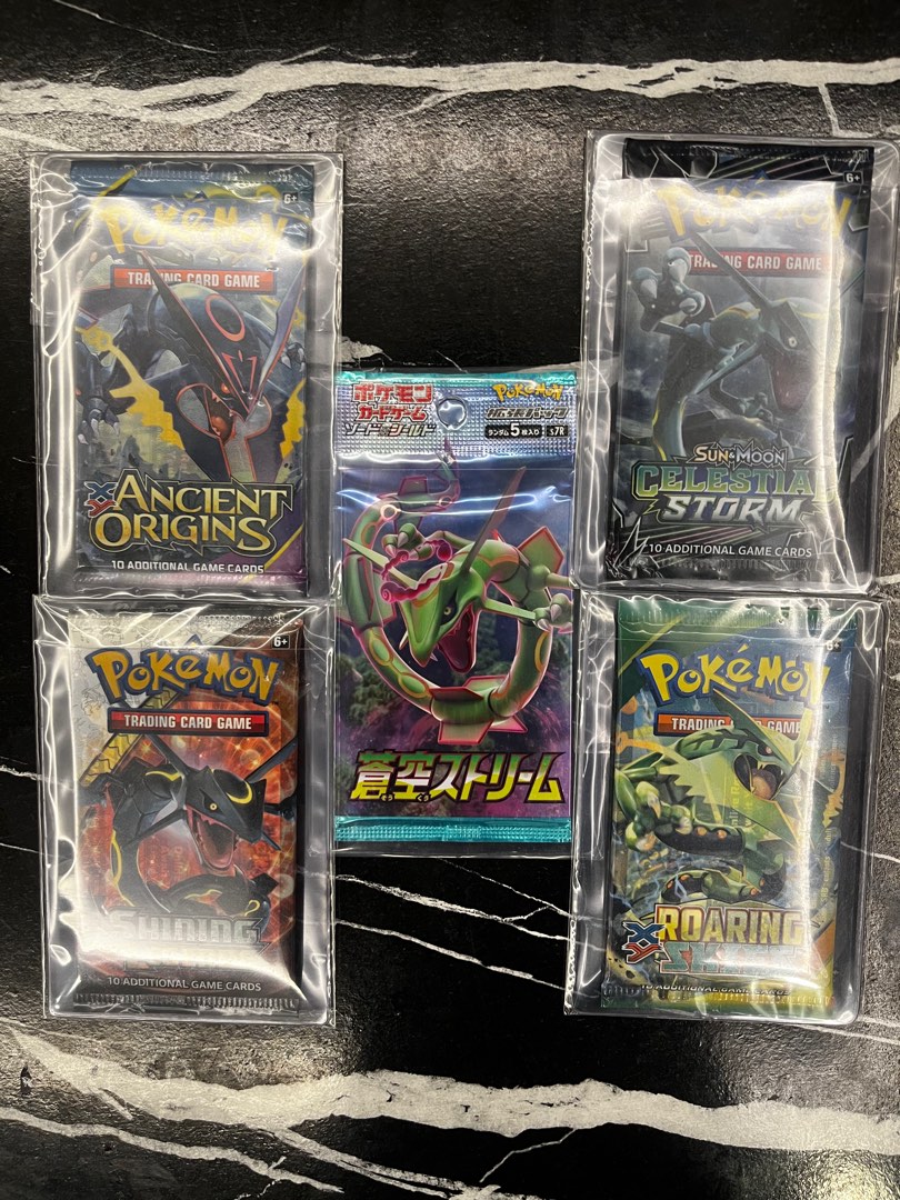 Set Pokemon Rayquaza Artwork Booster Pack, Hobbies & Toys, Toys & Games ...