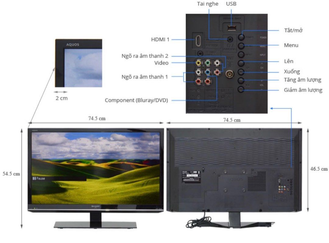 SHARP LC-32LE155M LED BACKLIGHT TV, TV & Home Appliances, TV ...