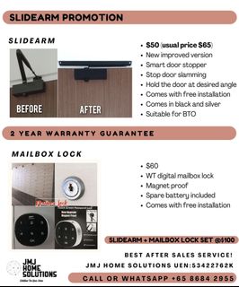 Slidearm with free installation. Smart door stopper, uniarm, slide arm ...