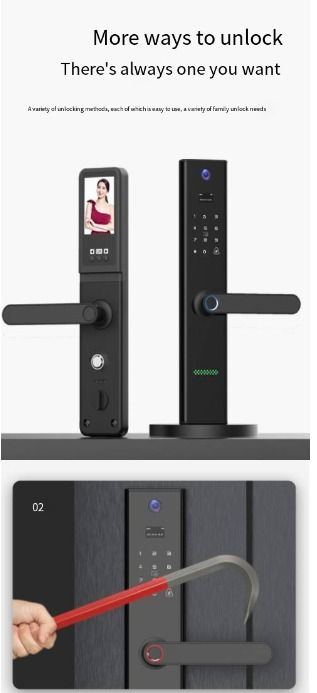 Smart doorlock, safe and secure real time monitoring, stainless steel body, double ...