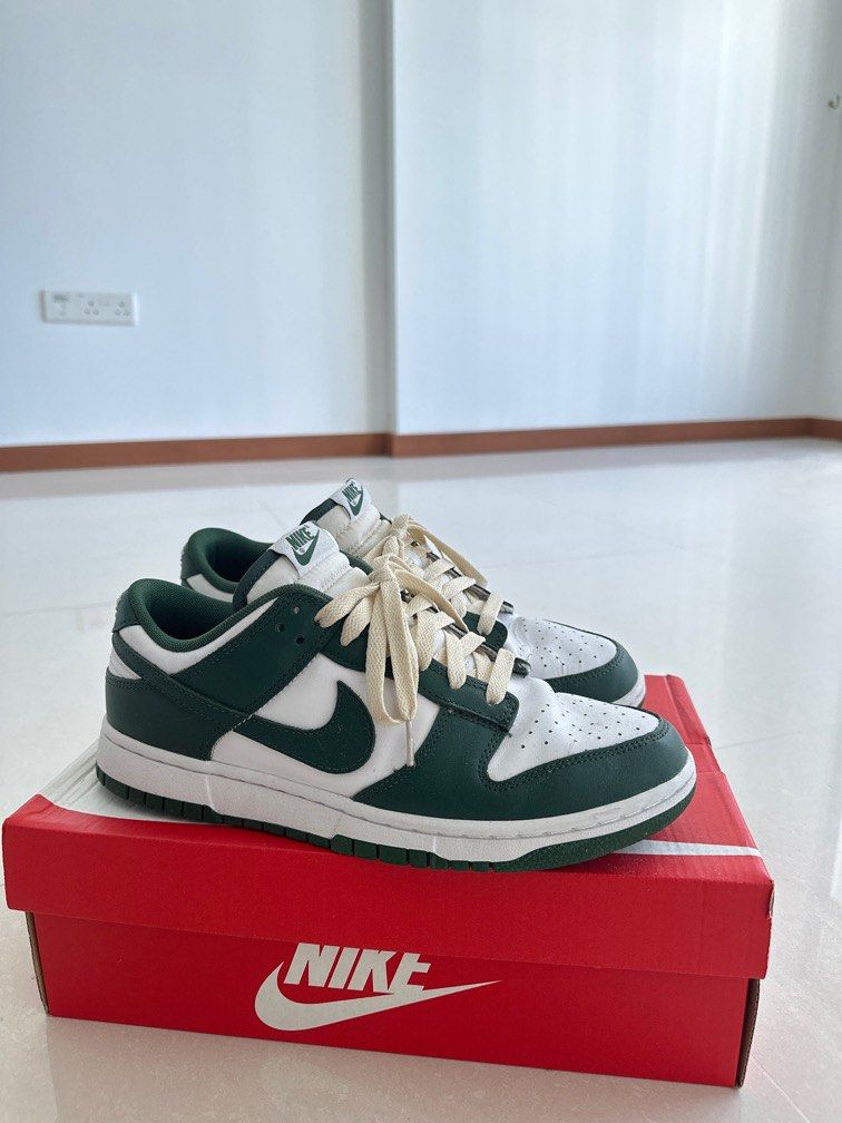 STEAL AUTHENTIC Nike Dunk Low Team Spartan Green, Men's Fashion ...