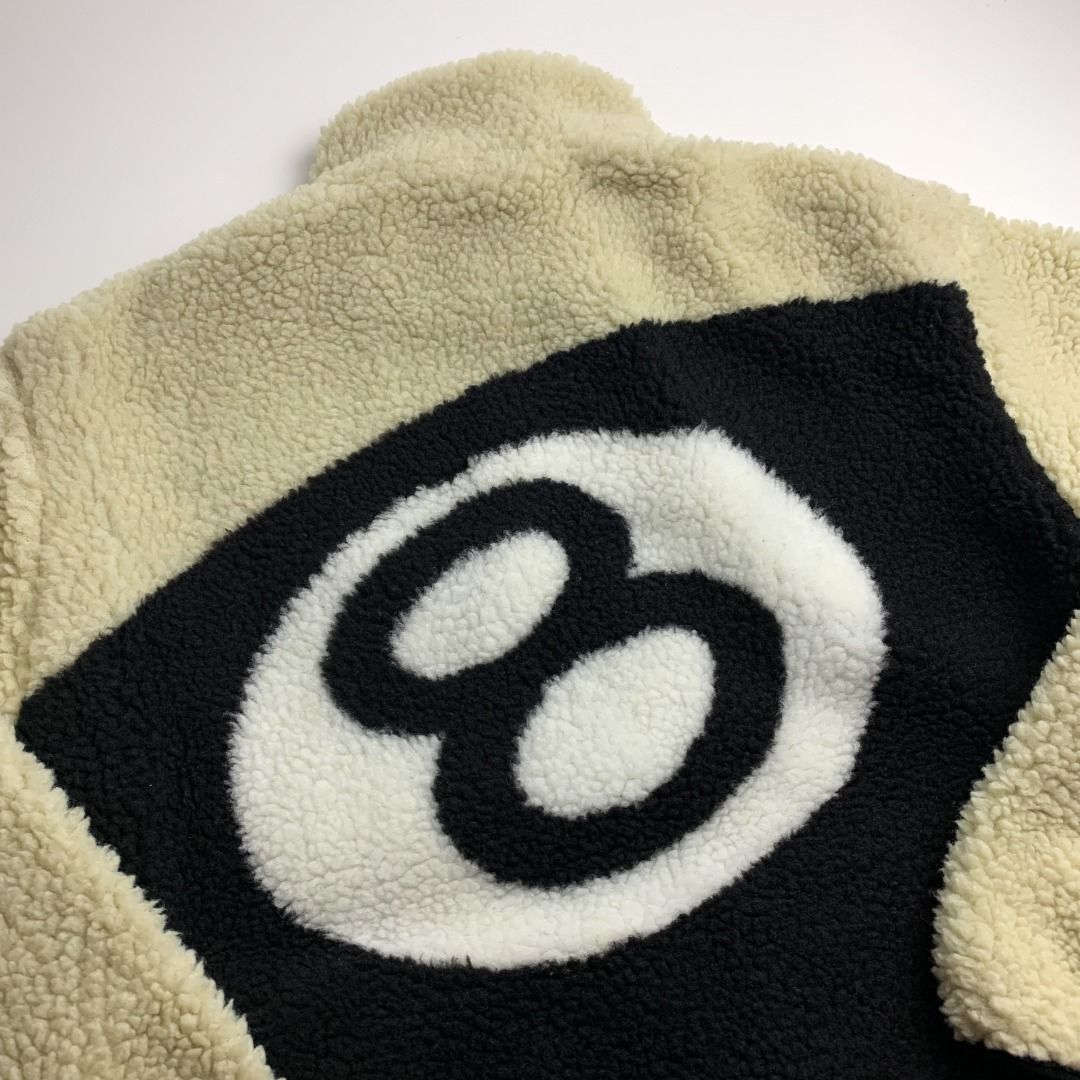 Stussy 8-Ball Reversible Sherpa Jacket, Men's Fashion, Coats, Jackets and Outerwear on Carousell