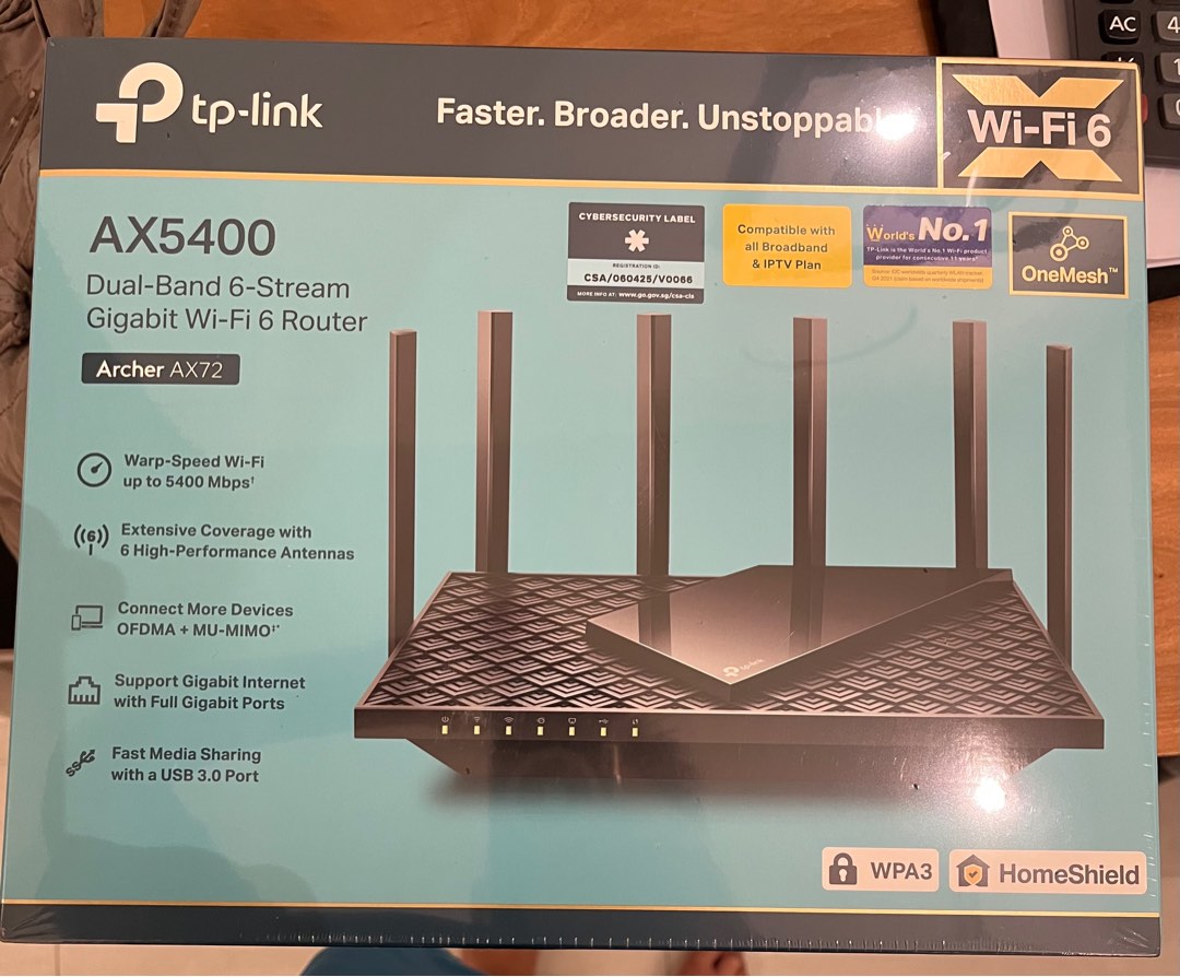 TP-Link Archer AX72 AX5400 Dual-Band Wi-Fi 6 Router, Computers & Tech ...