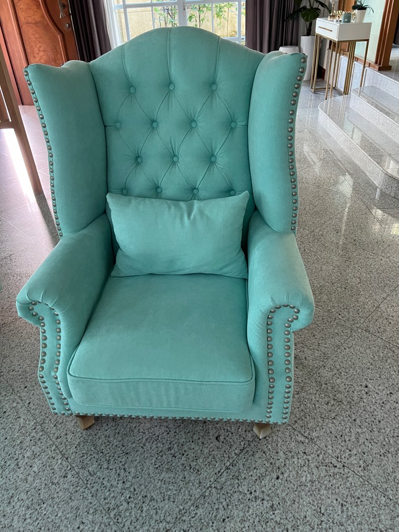 Turquoise colour chair, Furniture & Home Living, Furniture, Chairs on ...