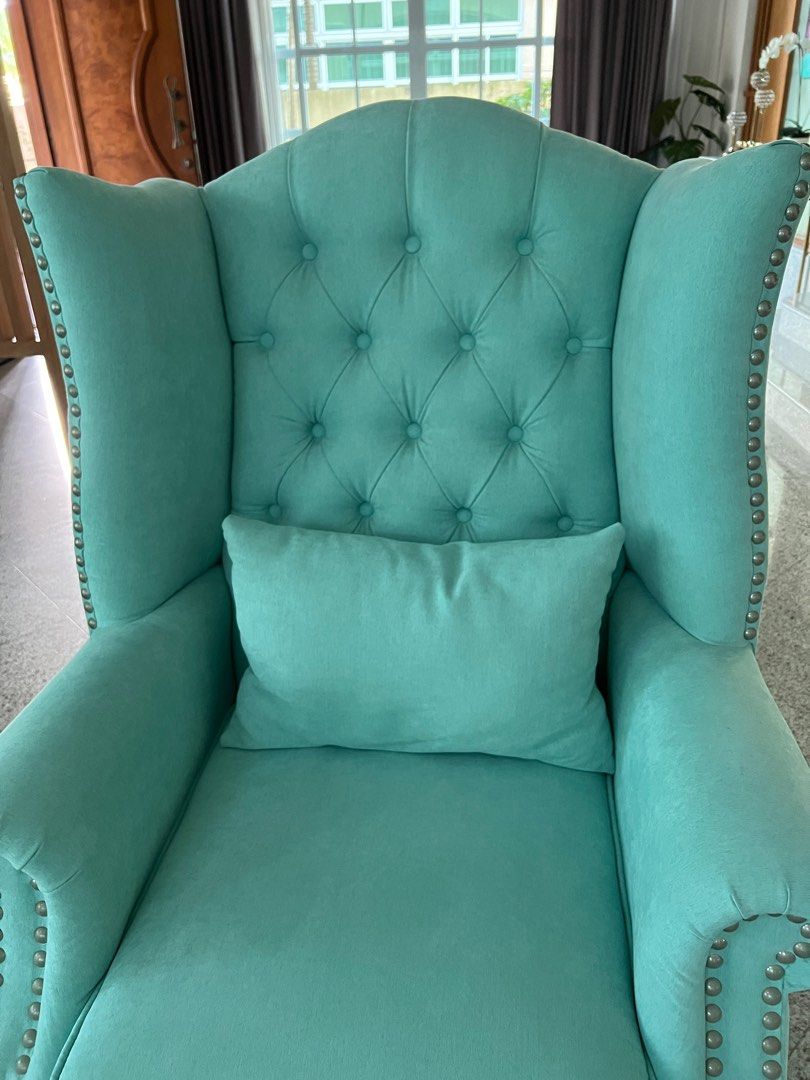 Turquoise colour chair, Furniture & Home Living, Furniture, Chairs on ...