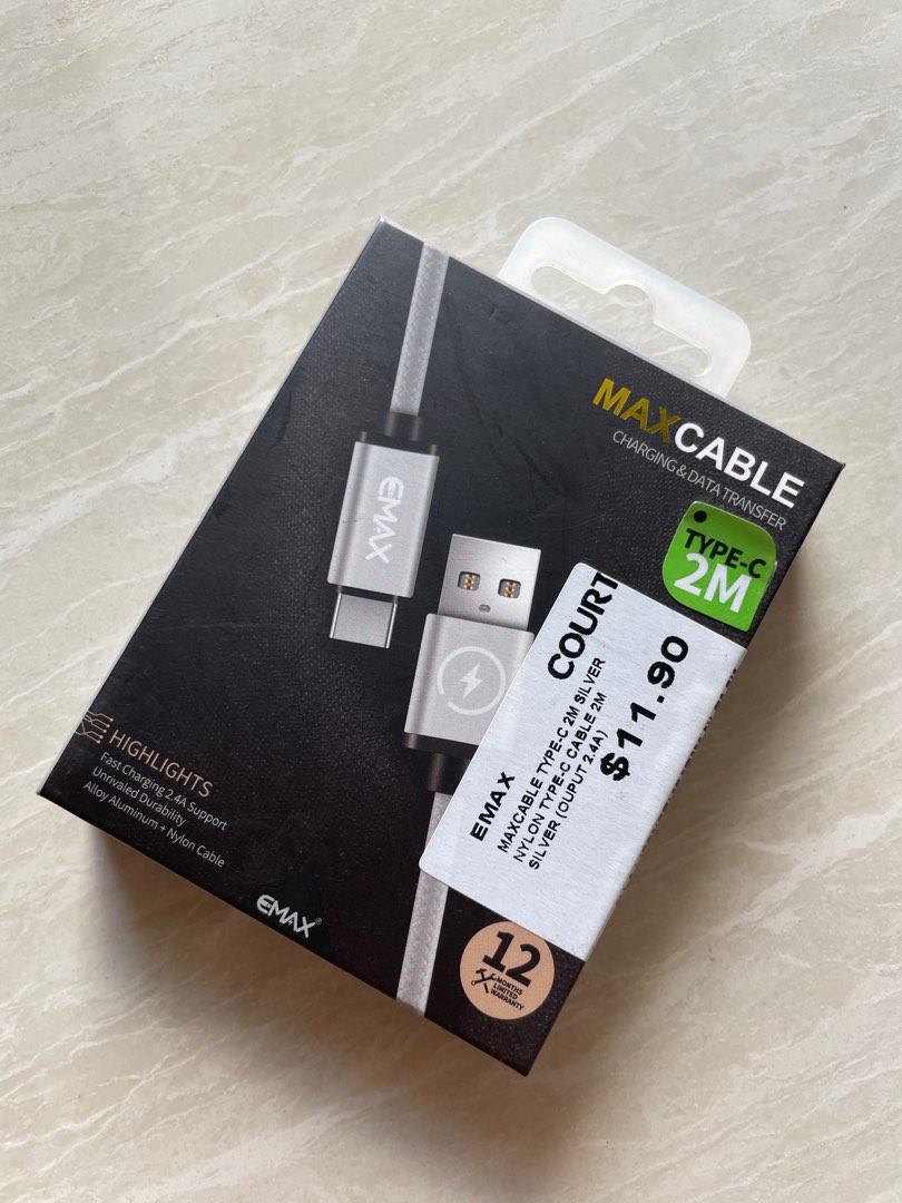 Type C cable 2 meter, Computers & Tech, Parts & Accessories, Cables ...