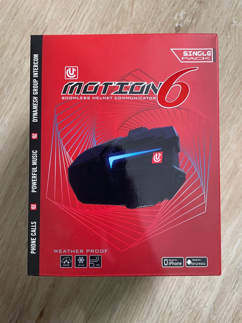 UCLEAR Motion 6 Boomless Helmet Communication, Motorcycles, Motorcycle ...