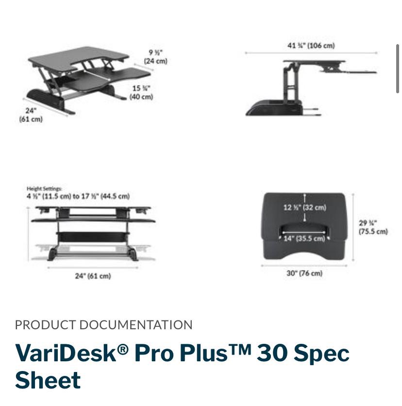 Varidesk desk table top. For dining, for work, for study, Furniture ...