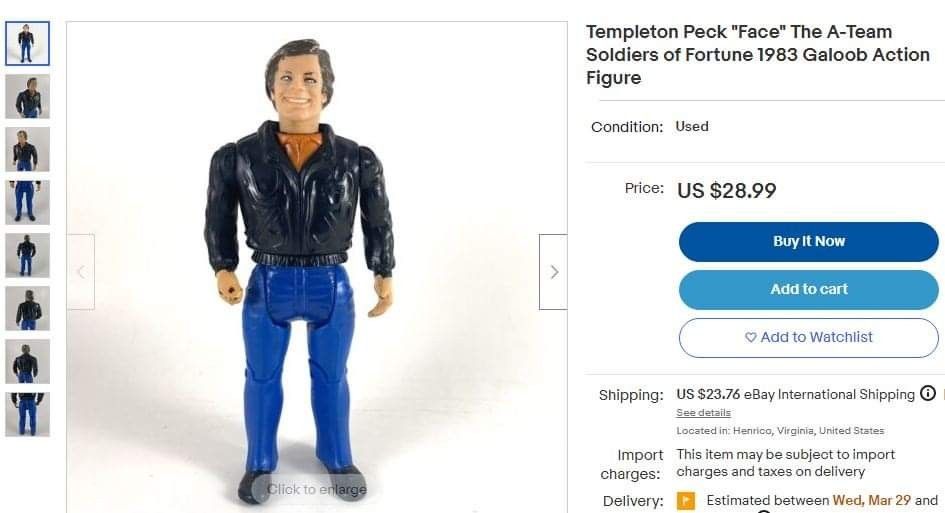 vintage Templeton Peck "Face" The A-Team Soldiers of Fortune 1983 ...