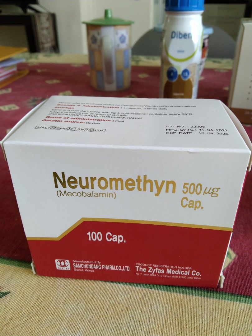 Vitamin B12 Neuromethyn Mecobalamin 500mcg, Health & Nutrition, Health ...