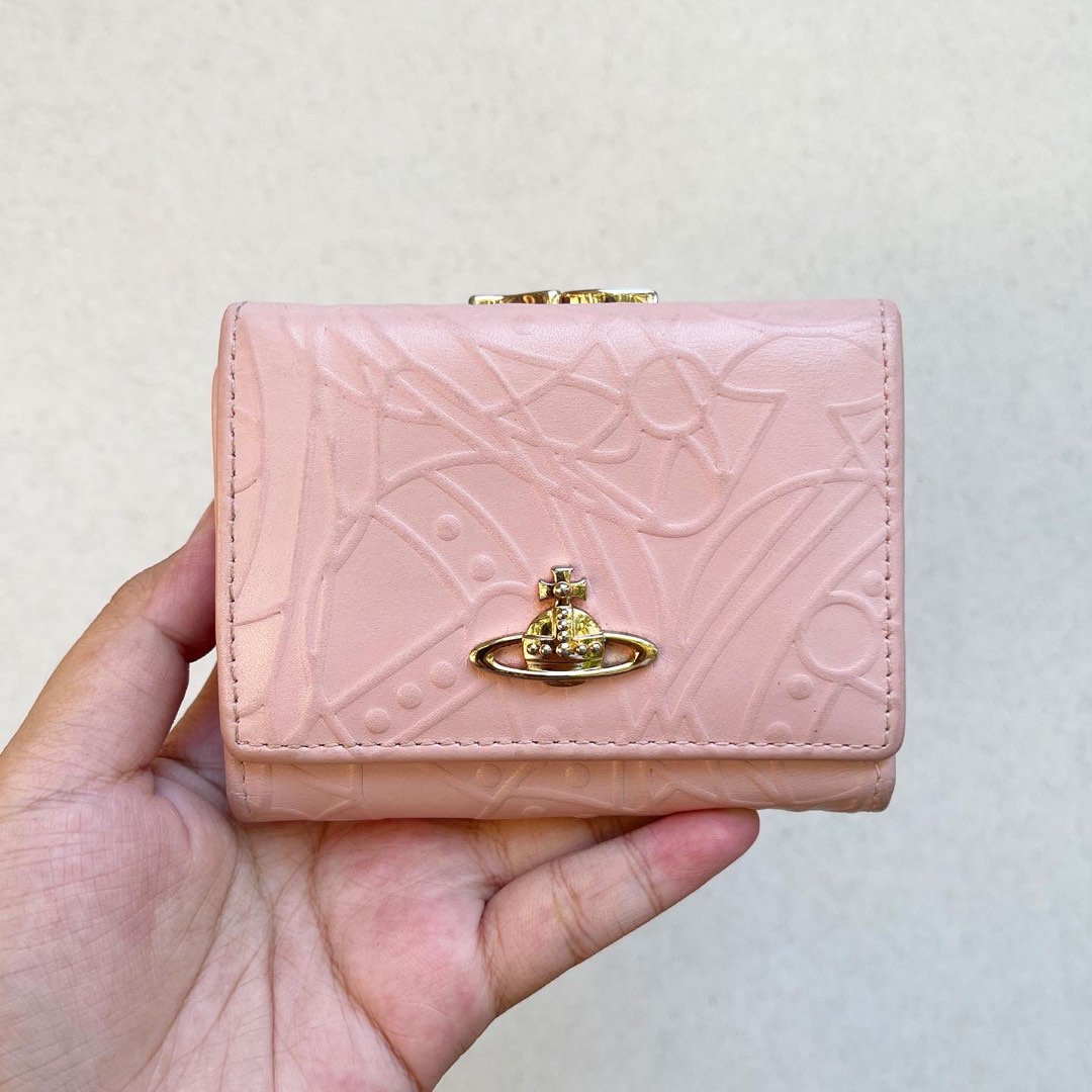 Vivienne Westwood Pink Kisslock Trifold Wallet, Women's Fashion, Bags ...
