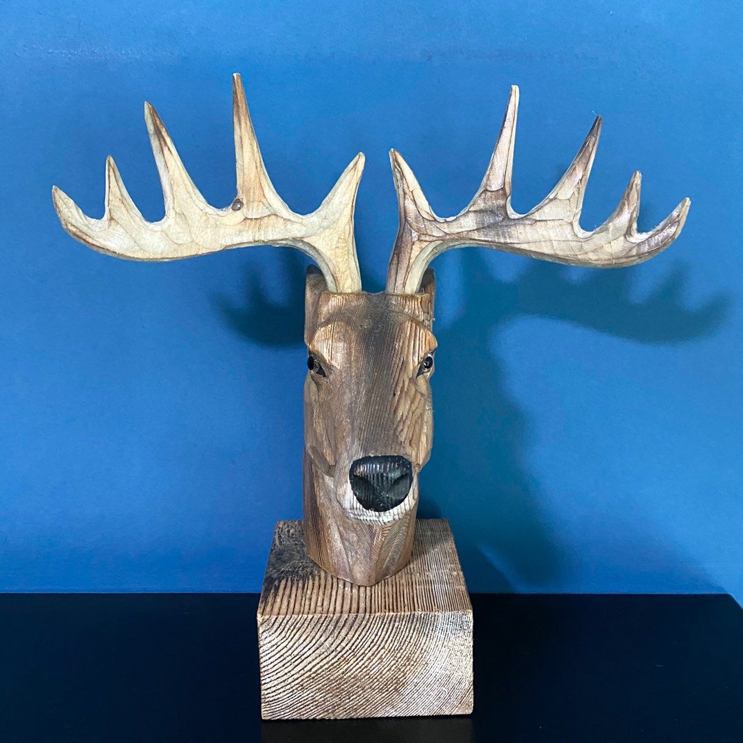 Wooden Mule Deer / Stag Display, Furniture & Home Living, Home Decor ...