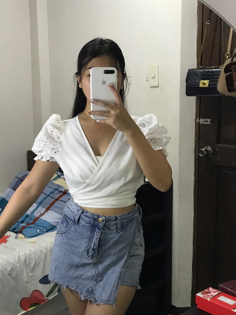 Wrap top, Women's Fashion, Tops, Others Tops on Carousell