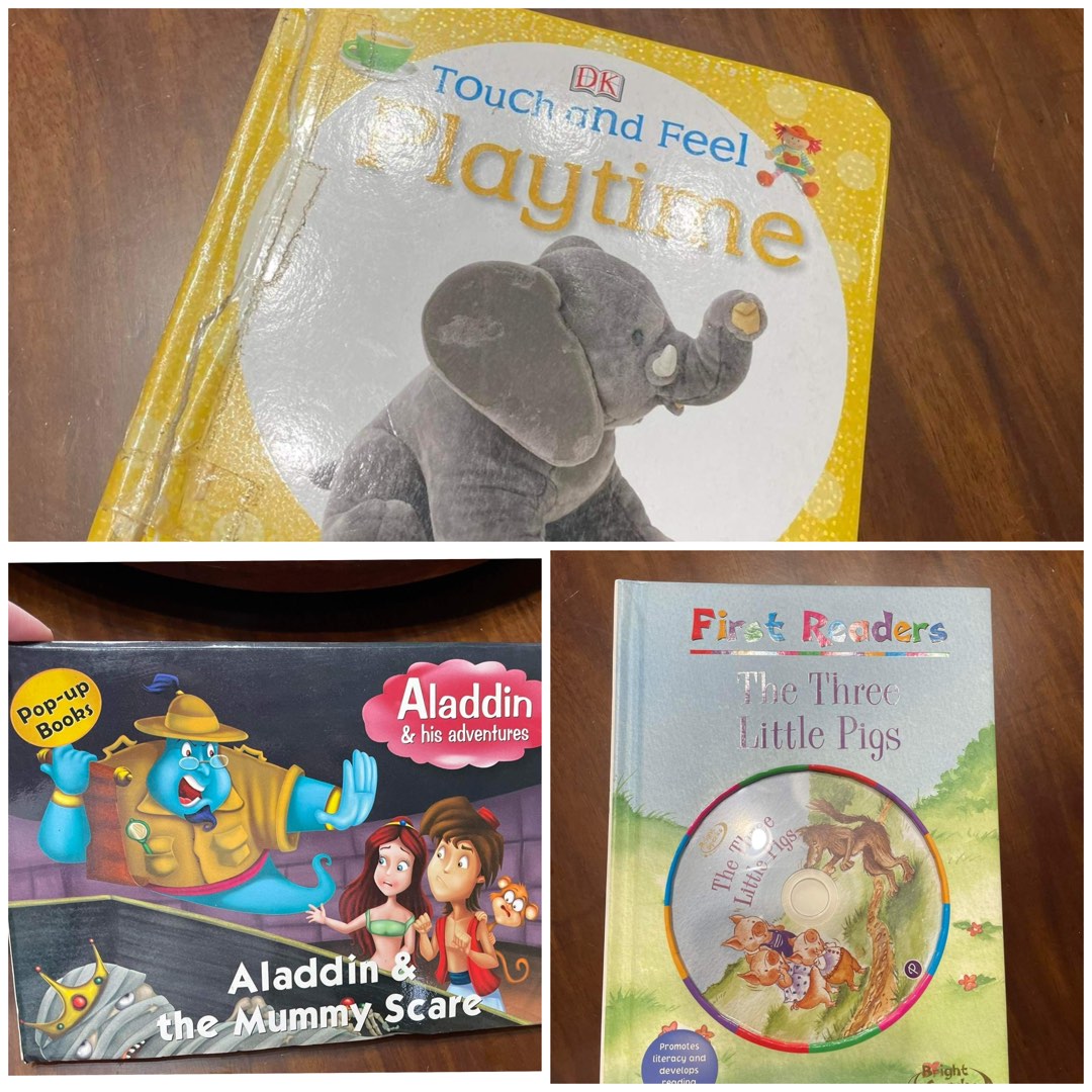 Aladdin, 3 Little Pigs and Playtime, Hobbies & Toys, Books & Magazines ...