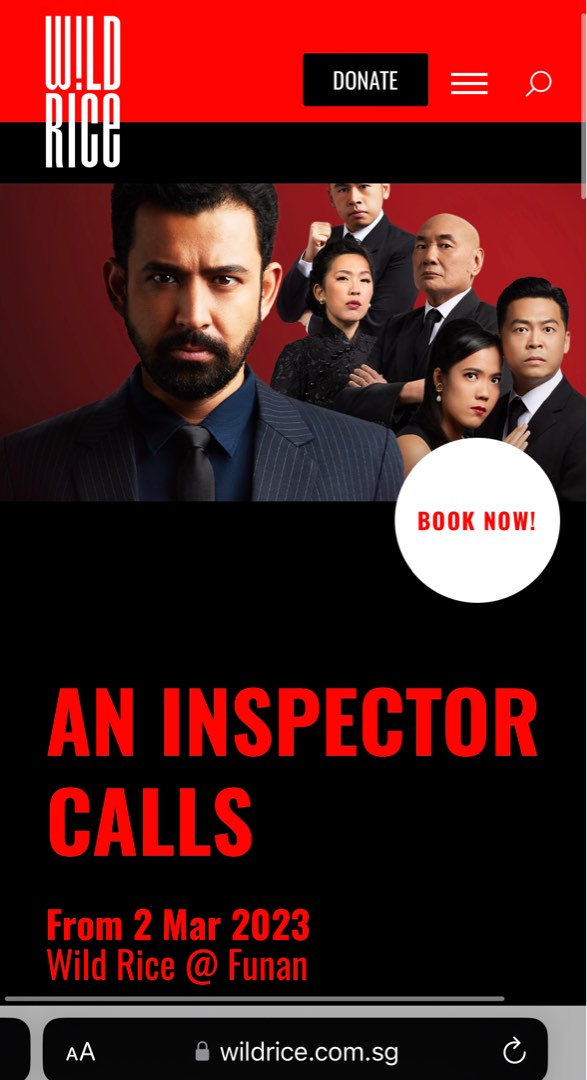 An inspector calls - wild rice @ funan, Tickets & Vouchers, Event ...