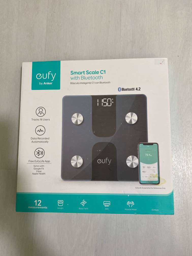 Anker eufy Smart Scale C1 with Bluetooth, Health & Nutrition, Health ...