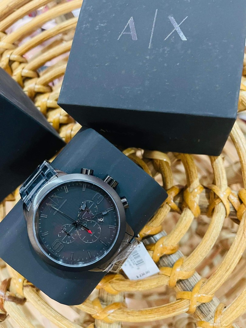Armani Exchange Chronograph Black Stainless Steel Watch on Carousell