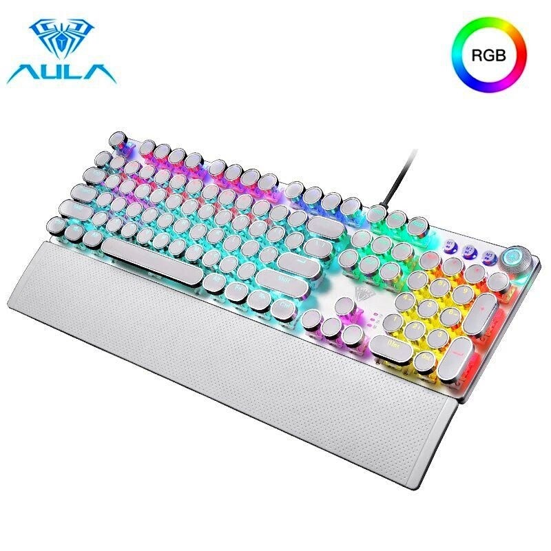 AULA F2088 RGB Mechanical USB Wired Gaming White Keyboard, Computers ...