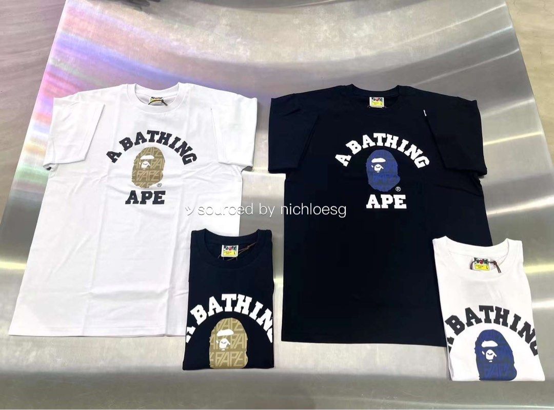 BAPE LOGO MONOGRAM COLLEGE TEE, Men's Fashion, Tops & Sets, Tshirts ...