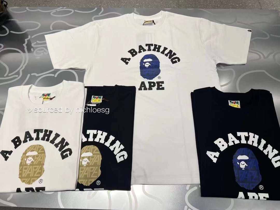 BAPE LOGO MONOGRAM COLLEGE TEE, Men's Fashion, Tops & Sets, Tshirts ...